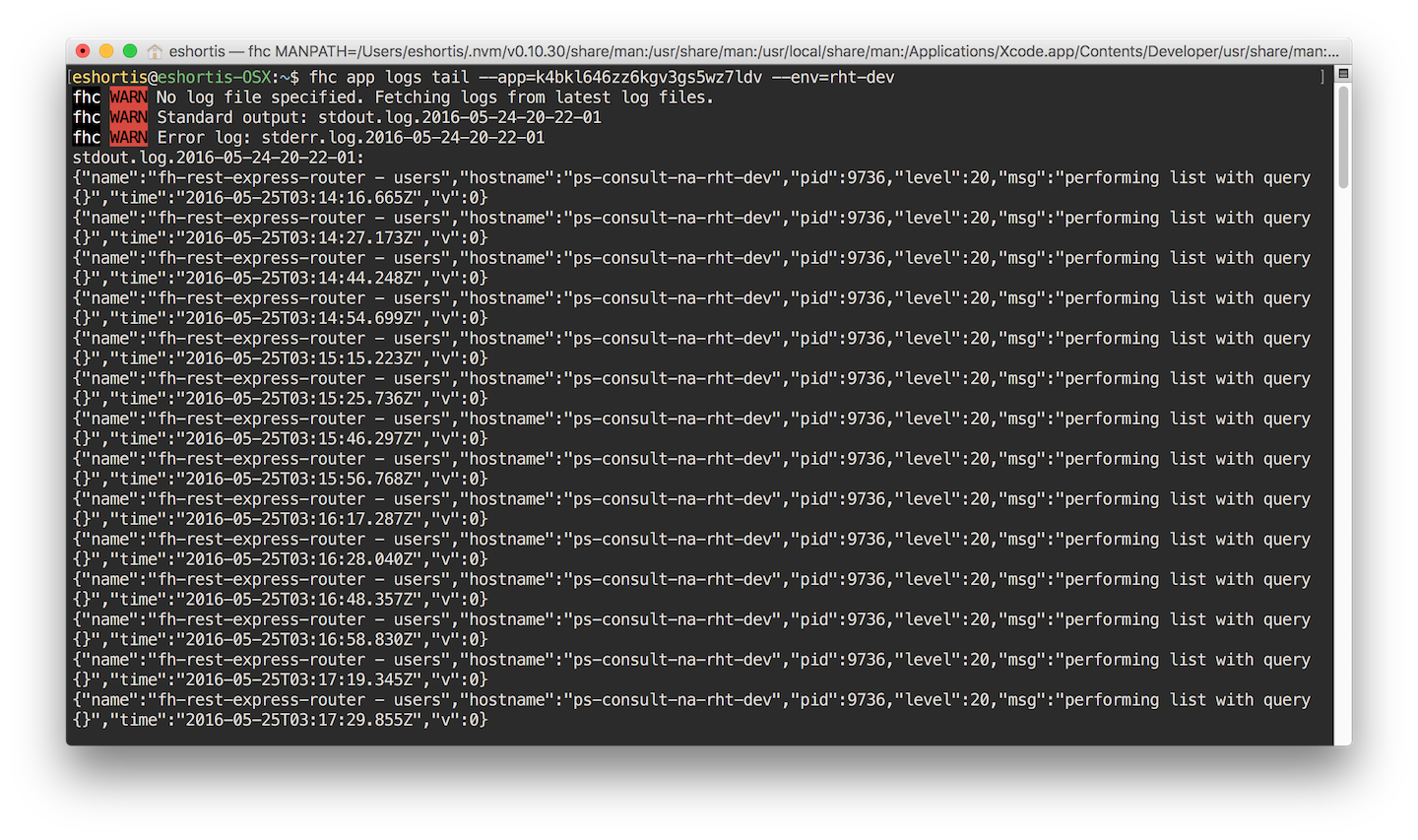 Prettify Logs using FHC and Bunyan